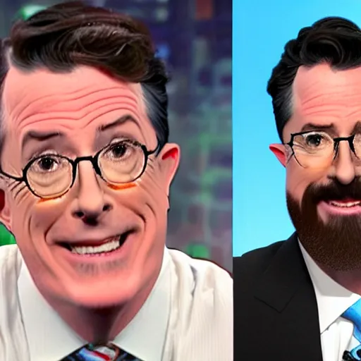 stephen colbert with a frozen frosted ice cubes beard | Stable ...
