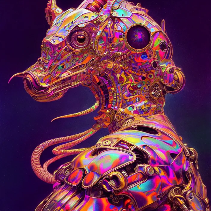 bright psychedelic animal cyborg, diffuse lighting, | Stable Diffusion ...