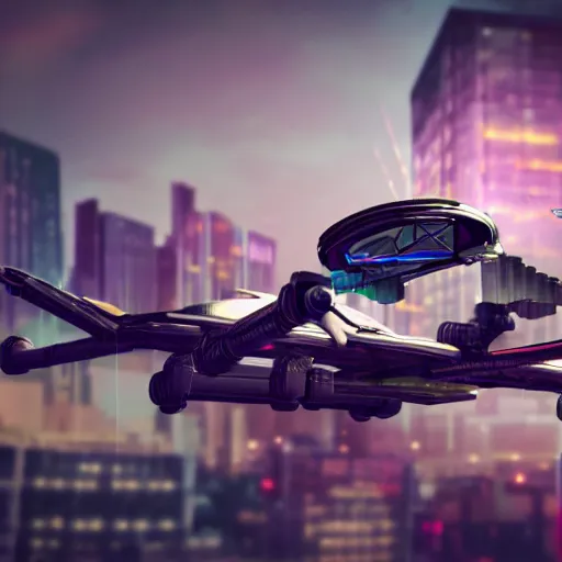 cyberpunk flying car in cityscape shallow depth of | Stable Diffusion ...