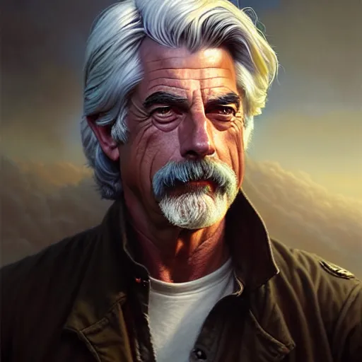 a fantasy style portrait painting of sam elliott oil | Stable Diffusion ...