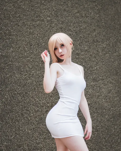 2 8 mm portrait of cute emily skinner cosplaying annie | Stable Diffusion