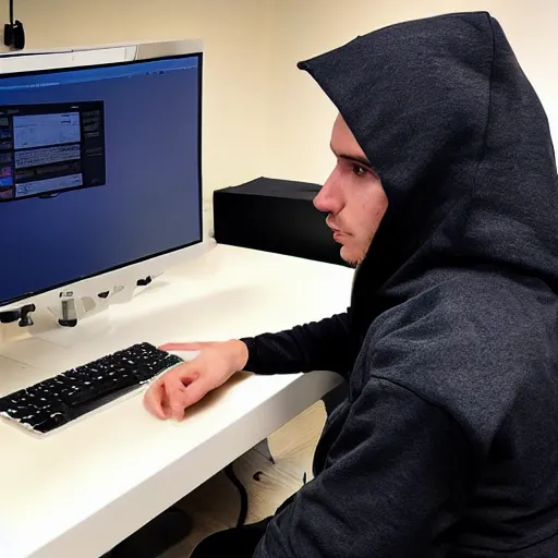 “giant rat hacker wearing a hoodie typing at a | Stable Diffusion | OpenArt