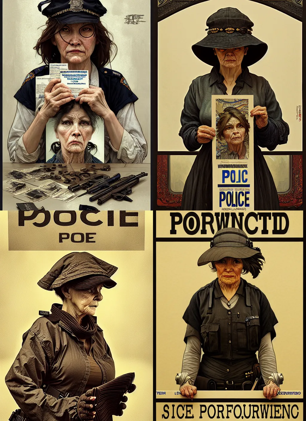 a police mugshot poster of an old working woman, | Stable Diffusion ...