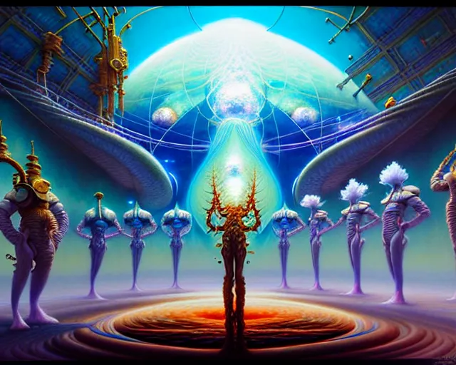 the grand council standing on a space station, fantasy | Stable ...