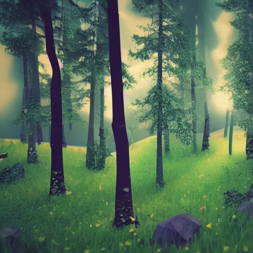 low poly landscape of a magical enchanted forest, | Stable Diffusion | OpenArt