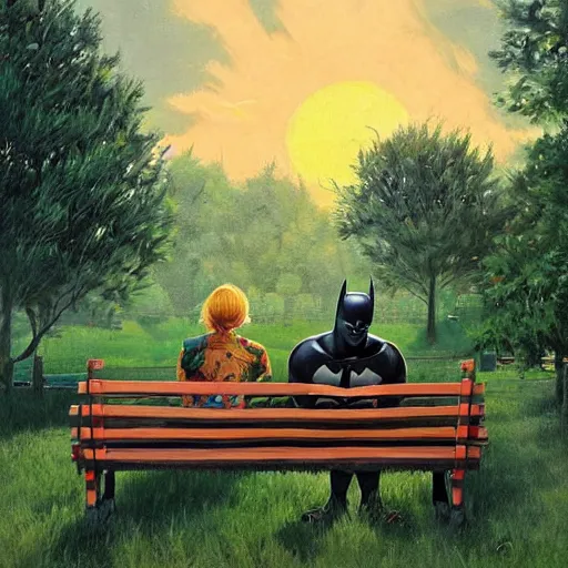 Highly detailed painting of Batman and Sonic sitting | Stable Diffusion ...