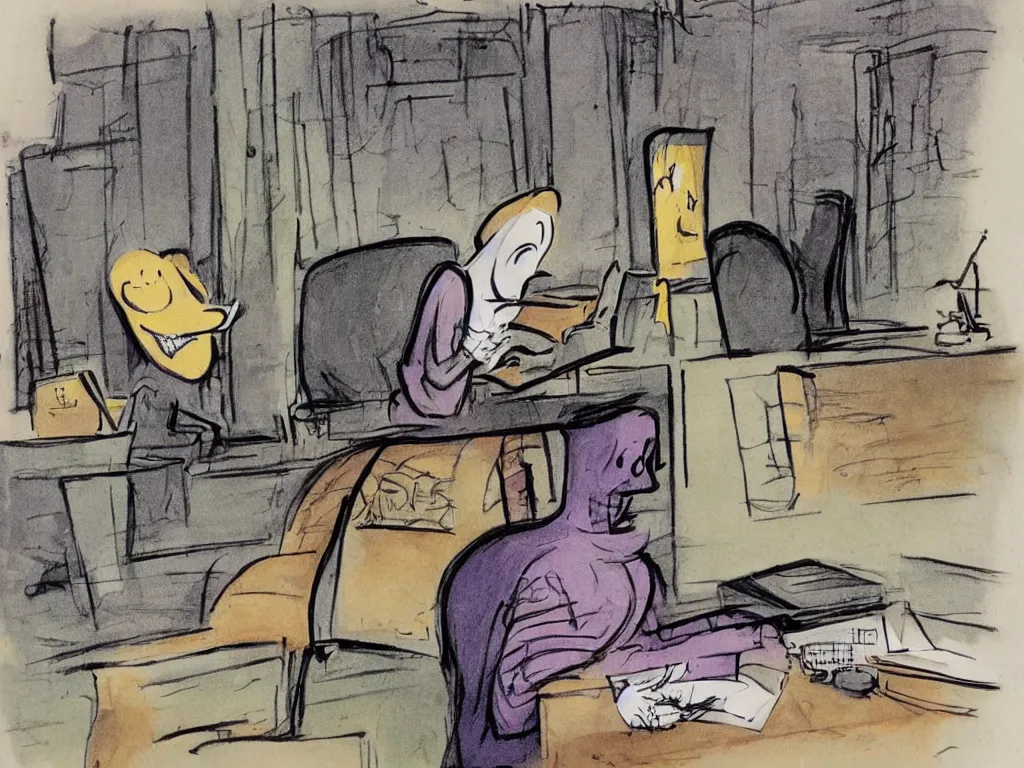 colorful sketch of a ghost writing a book at a desk, | Stable Diffusion ...