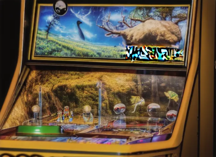 nature photography of a pinball machine in it's | Stable Diffusion ...