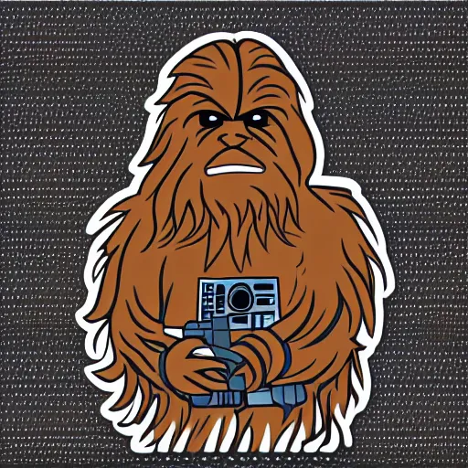 a Star-Wars-Chewbacca-Wookie, svg sticker, vector art, | Stable ...