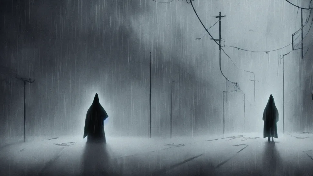 Animated film still, medium distance, a cloaked figure | Stable ...