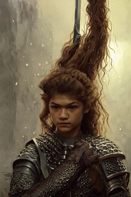young zendaya, legendary warrior, heroic fighter, lord | Stable ...