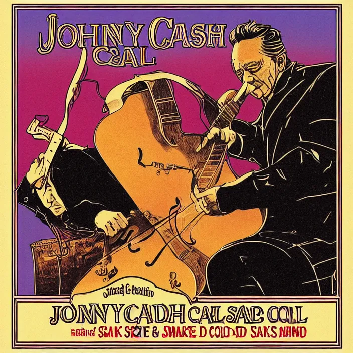 album cover for the Johnny Cash and Snake Oil colab | Stable Diffusion ...