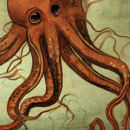giant octopus, medieval painting, highly detailed | Stable Diffusion ...
