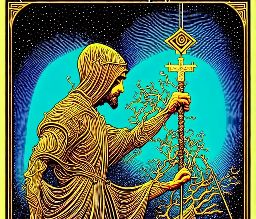 A highly detailed crisp 2D god like figure with small | Stable Diffusion