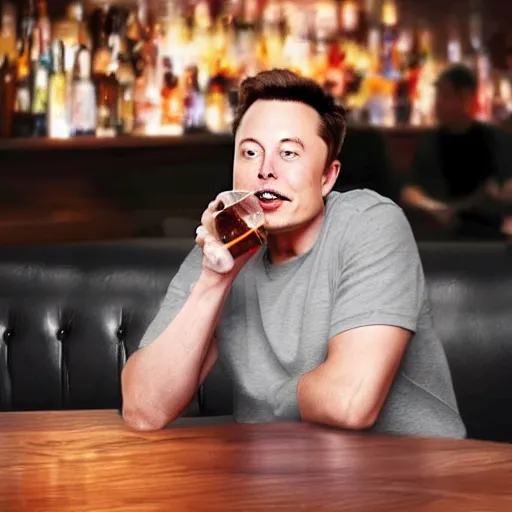 elon musk drinking alcohol in a bar with his friends | Stable Diffusion ...