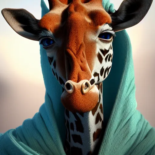 a highly detailed portrait of a humanoid giraffe in a | Stable ...