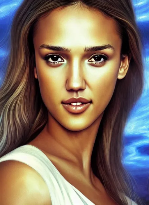 Greek goddess Jessica Alba as a 20 year old in her | Stable Diffusion ...
