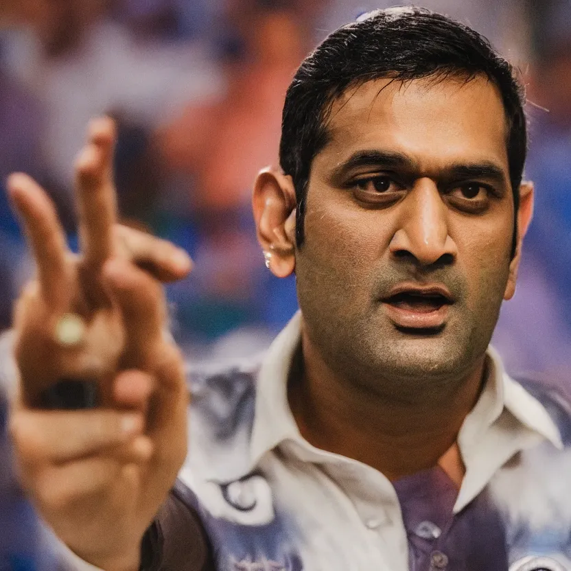 portrait of mahendra singh dhoni as a pimp, ultra | Stable Diffusion ...