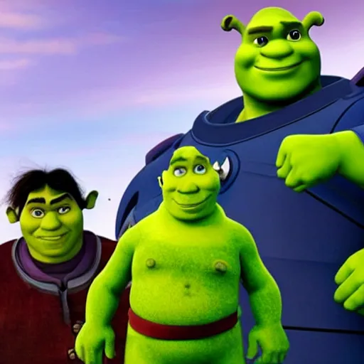 Thomas the Tank Engine and Shrek team up to fight | Stable Diffusion ...