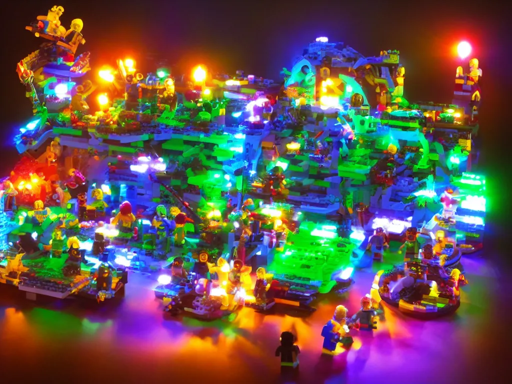 trance festival lego set, dramatic lighting | Stable Diffusion