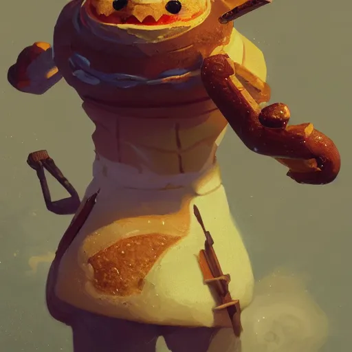 portrait of mr viking cinnamon toast in a battle pose, | Stable Diffusion