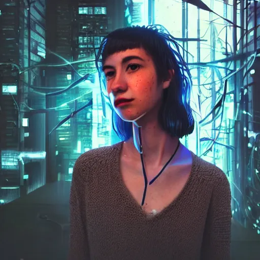 cottagecore cyberpunk portrait photograph of a cute | Stable Diffusion ...