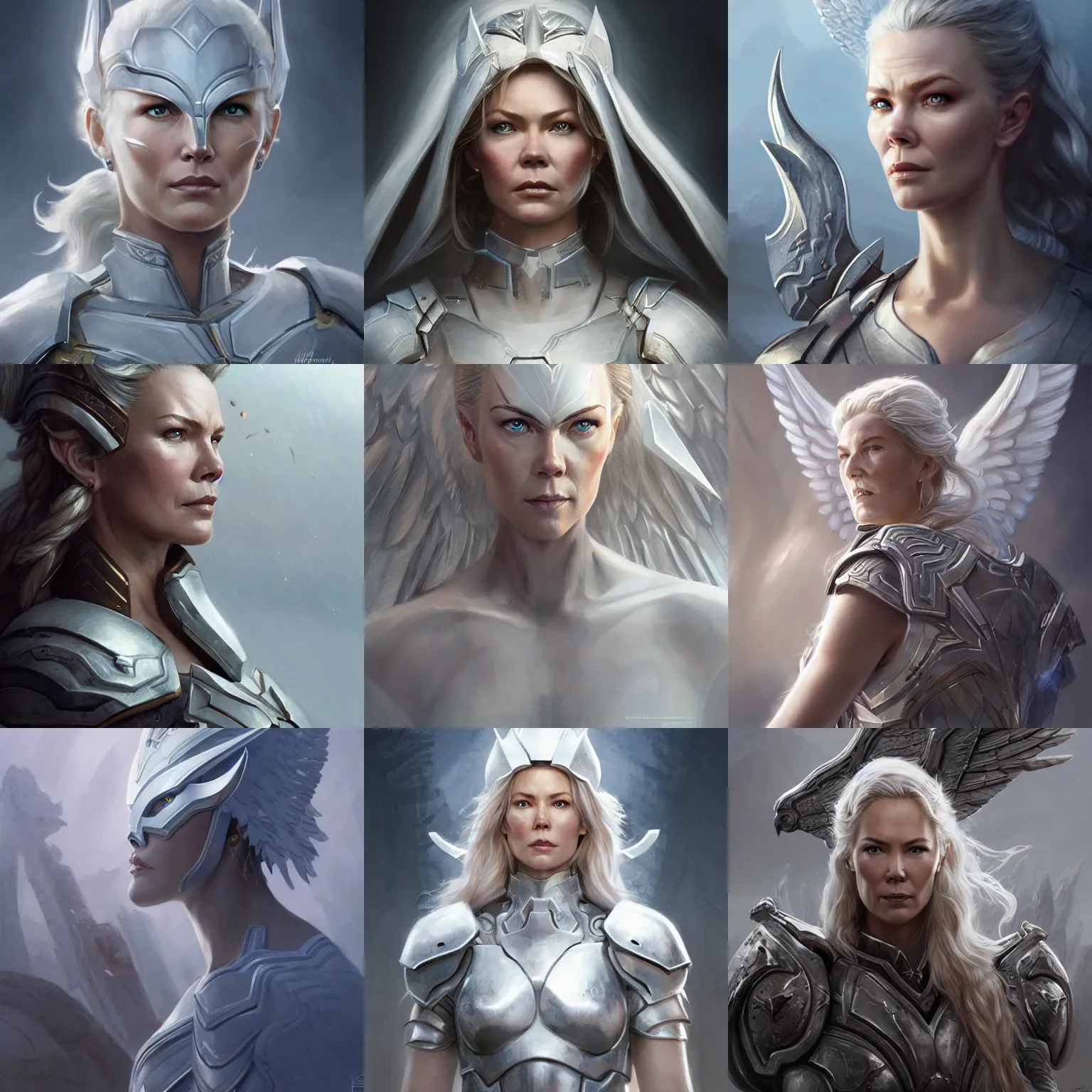 white ceramic valkyrie, halo, connie nielsen, d & d, | Stable Diffusion ...
