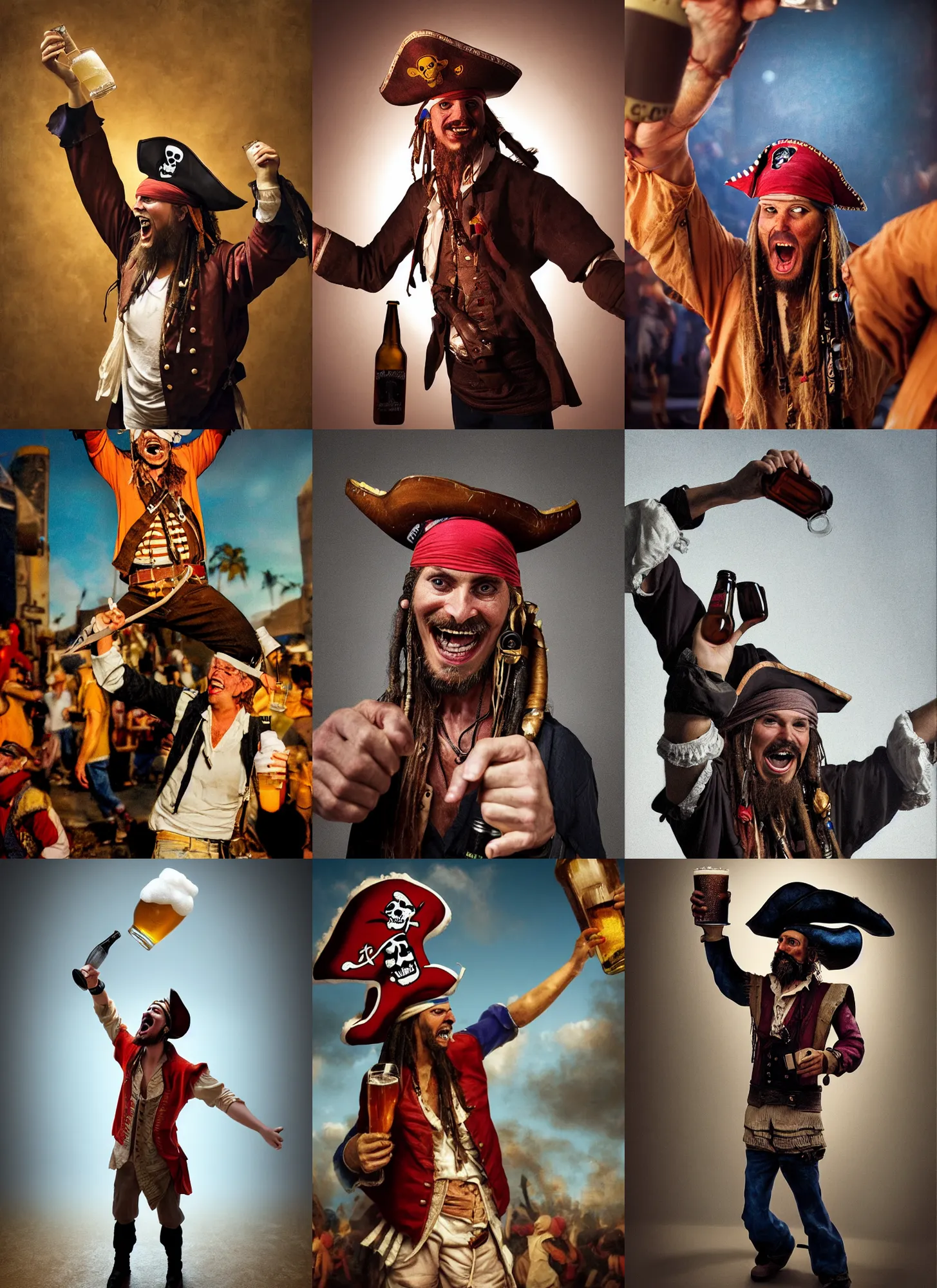 portrait of a pirate cheering beer, photography by | Stable Diffusion ...