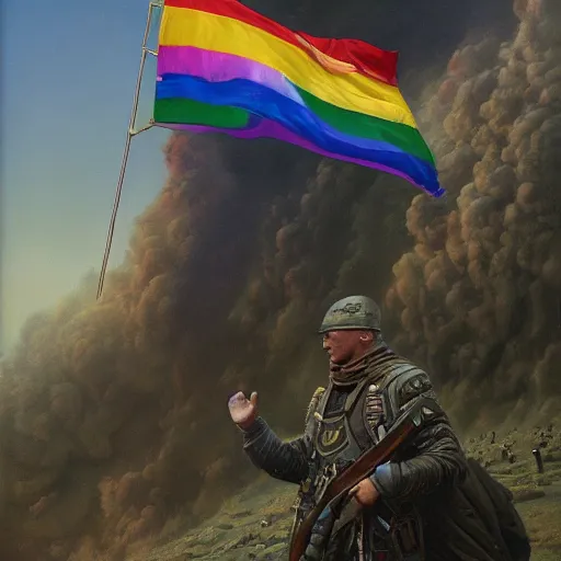 vladimir putin, lgbt flag, strongest lgbt soldier, | Stable Diffusion | OpenArt
