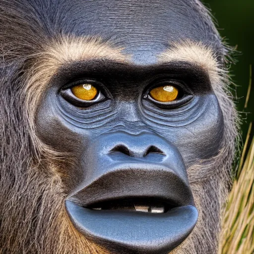 a monkey made of stone, with glowing red eyes | Stable Diffusion | OpenArt