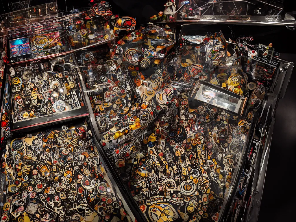 pinball machine made from skulls and bones, studio | Stable Diffusion ...