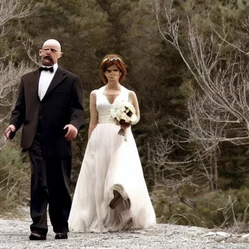 Walter White and Sarah Palin getting married, 8k, very | Stable Diffusion
