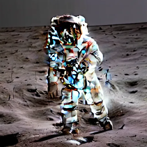 Lionel Messi on the moon | Stable Diffusion