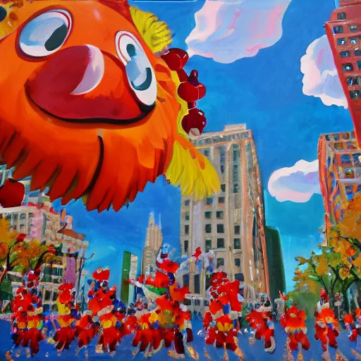 macy's thanksgiving day parade, acrylic painting | Stable Diffusion ...