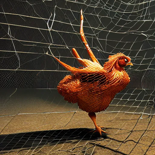 caught with a 8 legged chicken, hyper detailed, octane | Stable Diffusion