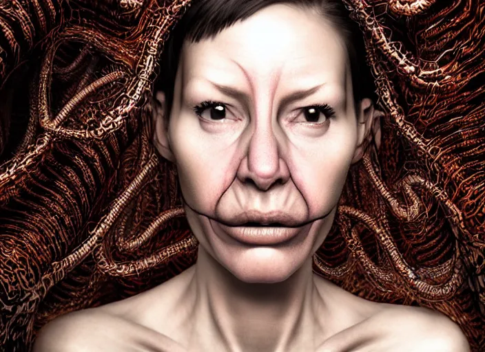 mid shot portrait of a woman stuck in never ending | Stable Diffusion ...