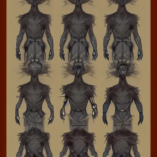 character turnaround sheet for a monster in a human | Stable Diffusion