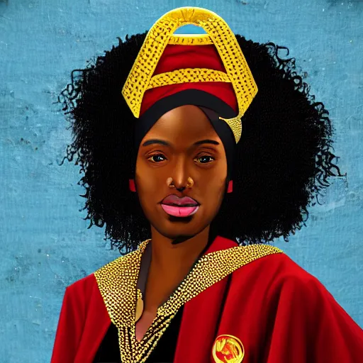 long-haired african woman wearing a red fez and | Stable Diffusion | OpenArt