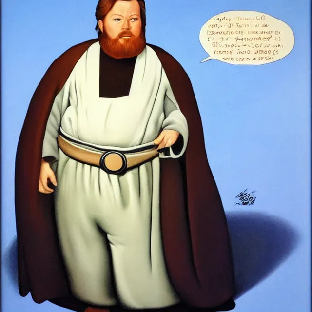 obi - wan kenobi in the style of fernando botero, | Stable Diffusion ...
