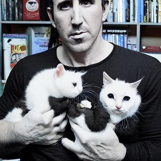 trent reznor covered in kittens | Stable Diffusion