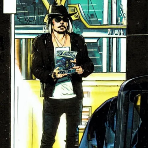johnny depp reading a cyberfrog comic book | Stable Diffusion | OpenArt