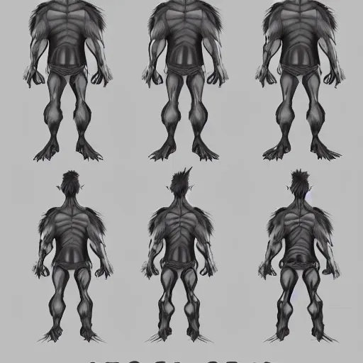 character turnaround sheet for a monster in a human | Stable Diffusion