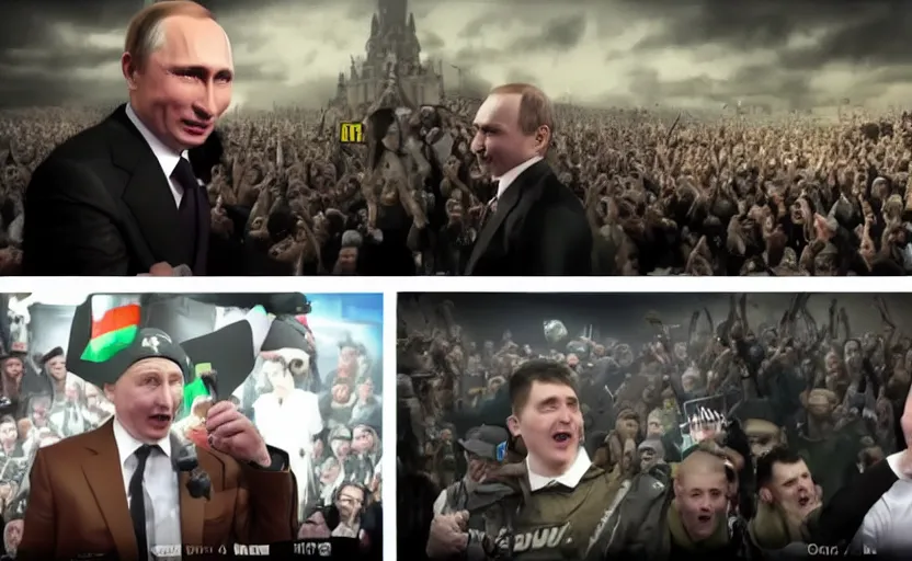 epic rap battle between Vladimir Putin and Volodymyr | Stable Diffusion ...