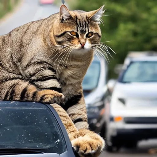 giant cat in traffic | Stable Diffusion | OpenArt