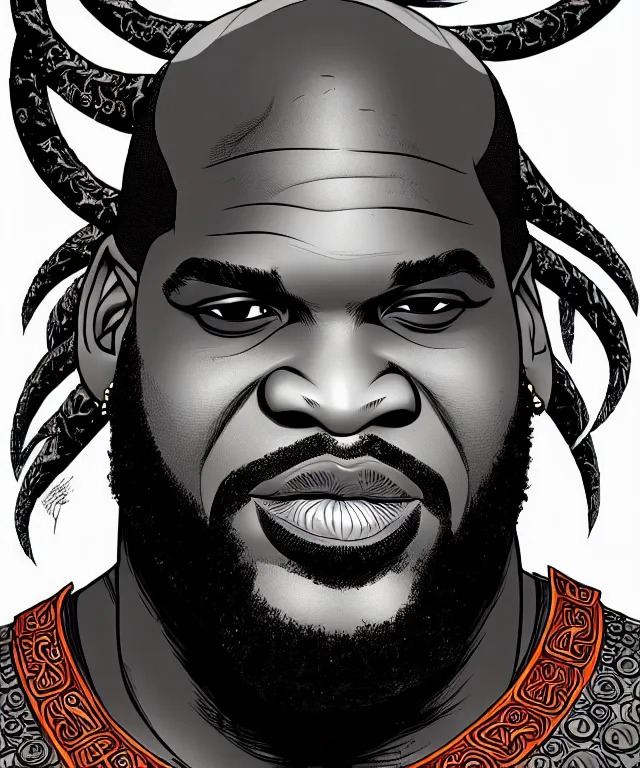 fantasy comic style portrait of shaquille o'neal as an | Stable Diffusion