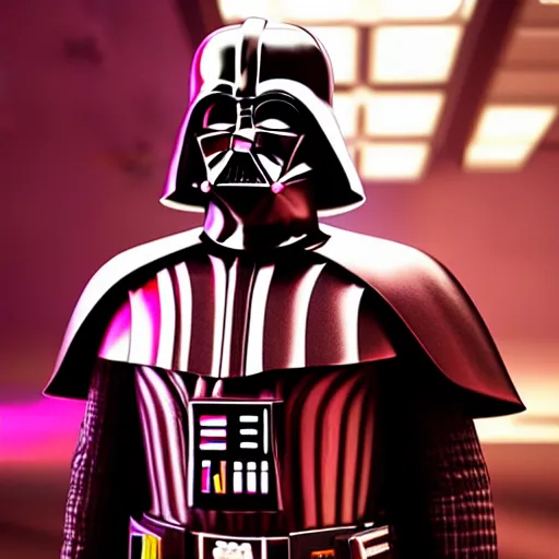 darth vader in pink metallic armour, photoreal, still | Stable ...