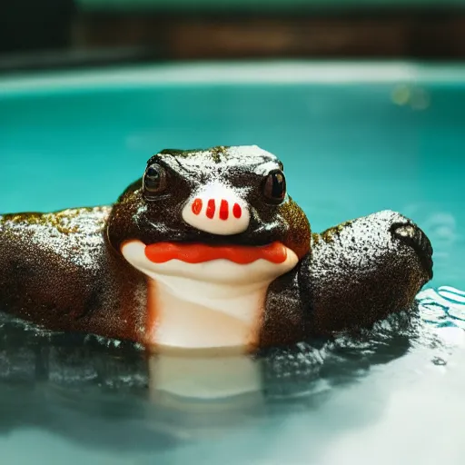 cinematic photo of a taxidermized fat wet toad held by | Stable ...