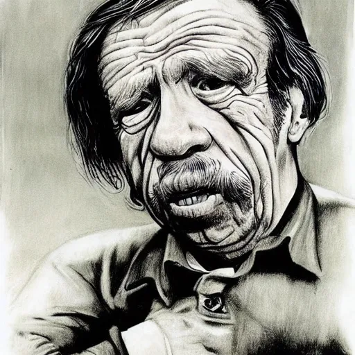 a comics drawing of vaclav havel by karel saudek | Stable Diffusion ...
