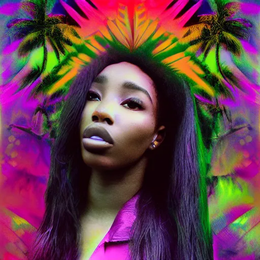 sza vaporwave, creative photo manipulation, creative | Stable Diffusion ...