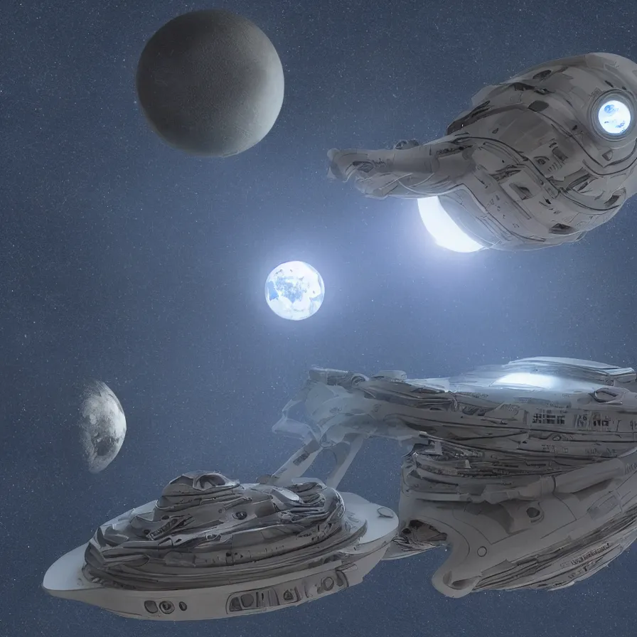 alien sci - fi spaceship moon | Stable Diffusion | OpenArt